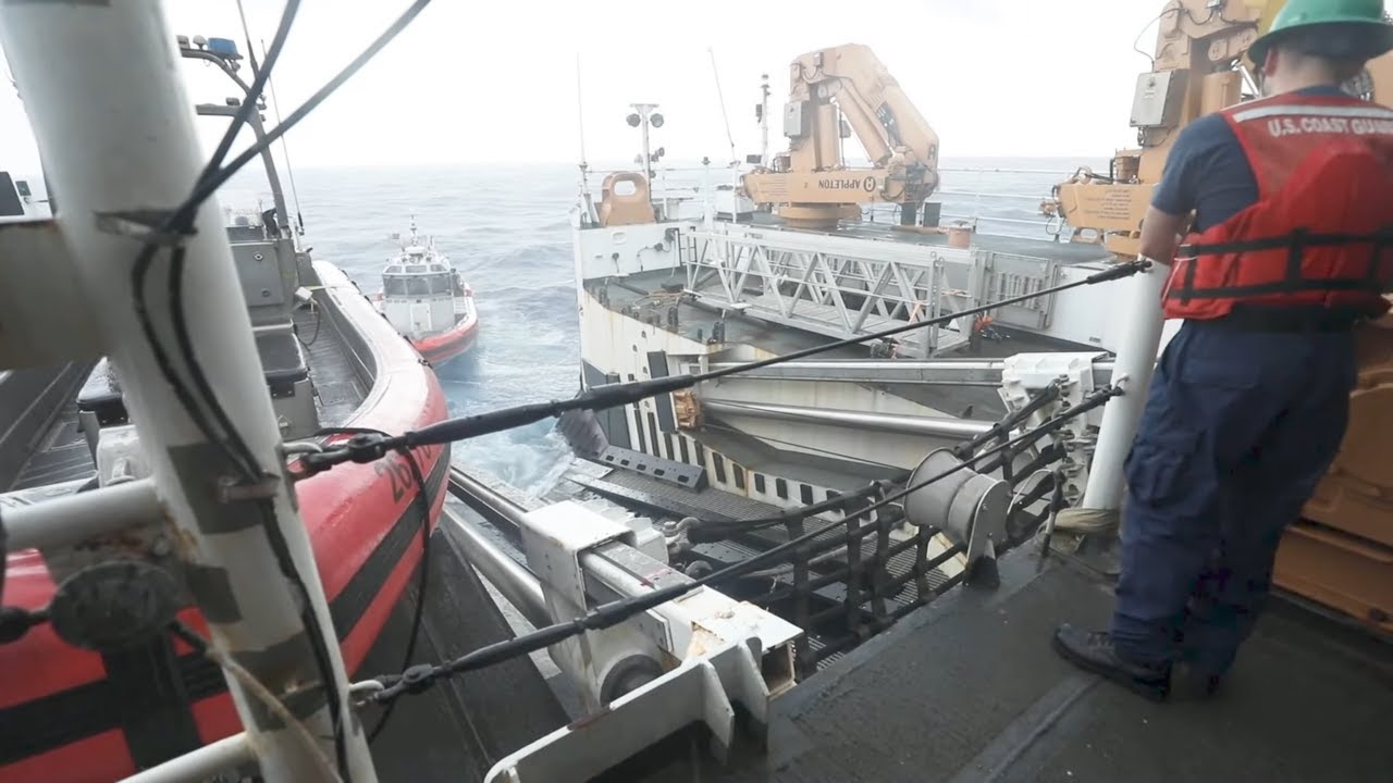 South China Sea Crane Operations by U.S. Coast Guard - YouTube