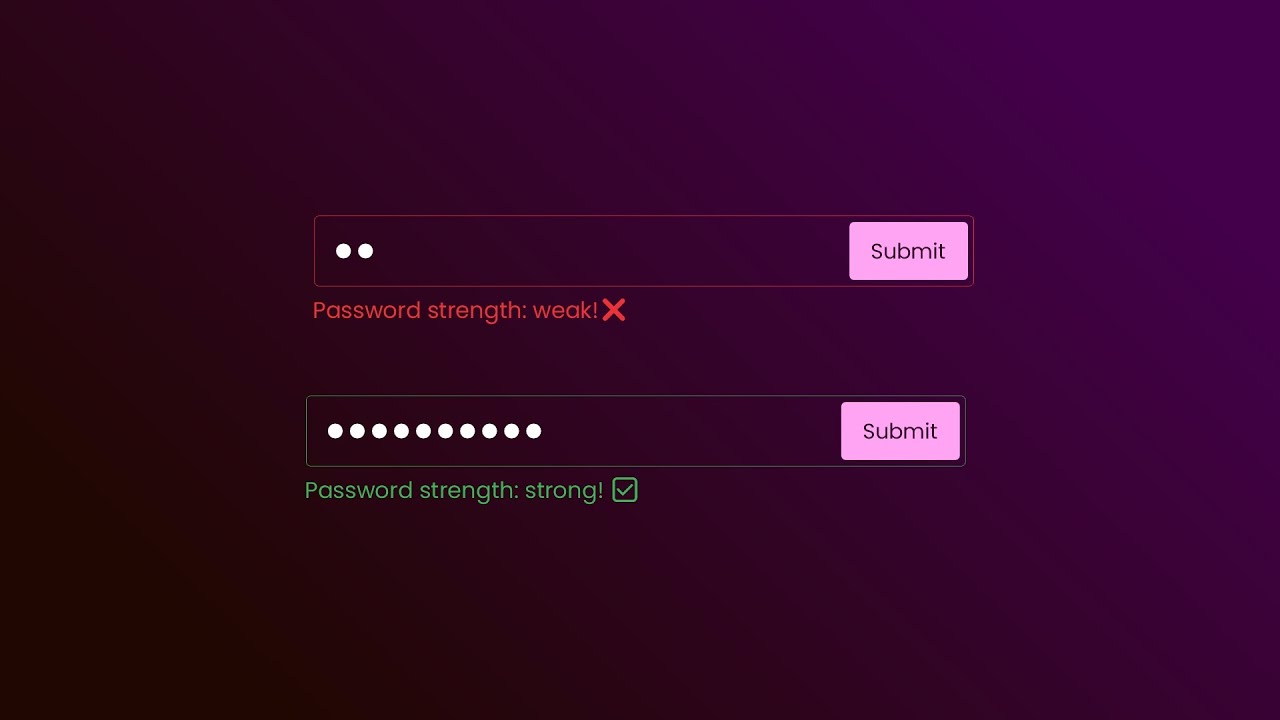 How To Make Password Strength Indicator Using Html Css And Javascript 2532