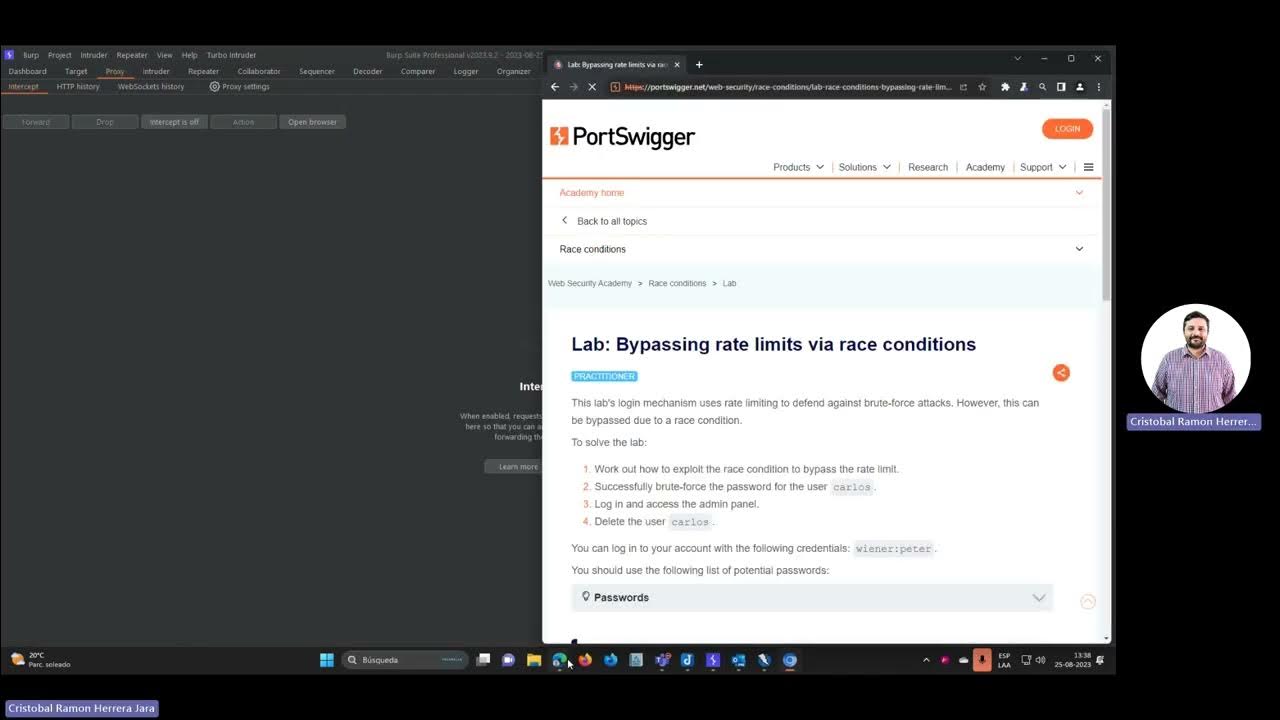Lab: Bypassing rate limits via race conditions - YouTube