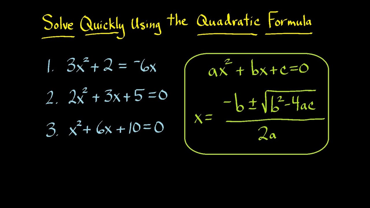 Quadratic Formula and Imaginary Number Solutions - YouTube