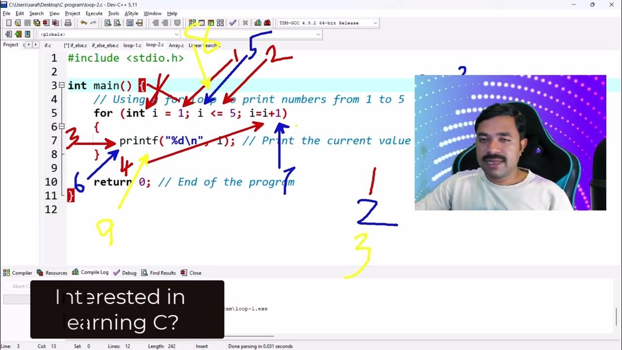 C Programming For Loop Explained in Malayalam | Beginner to Expert - YouTube