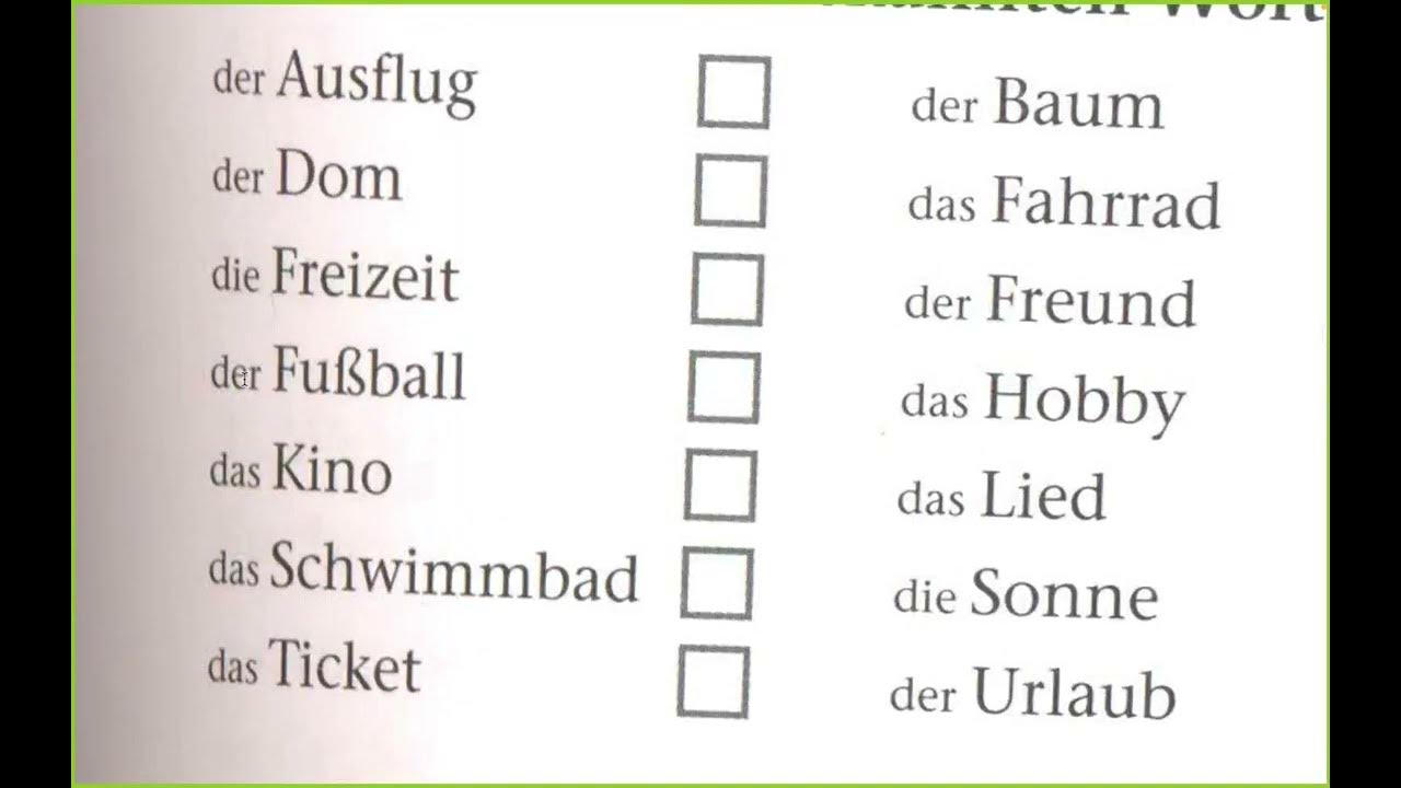 Vocabulary A1 || Freizeit, Hobby - YouTube