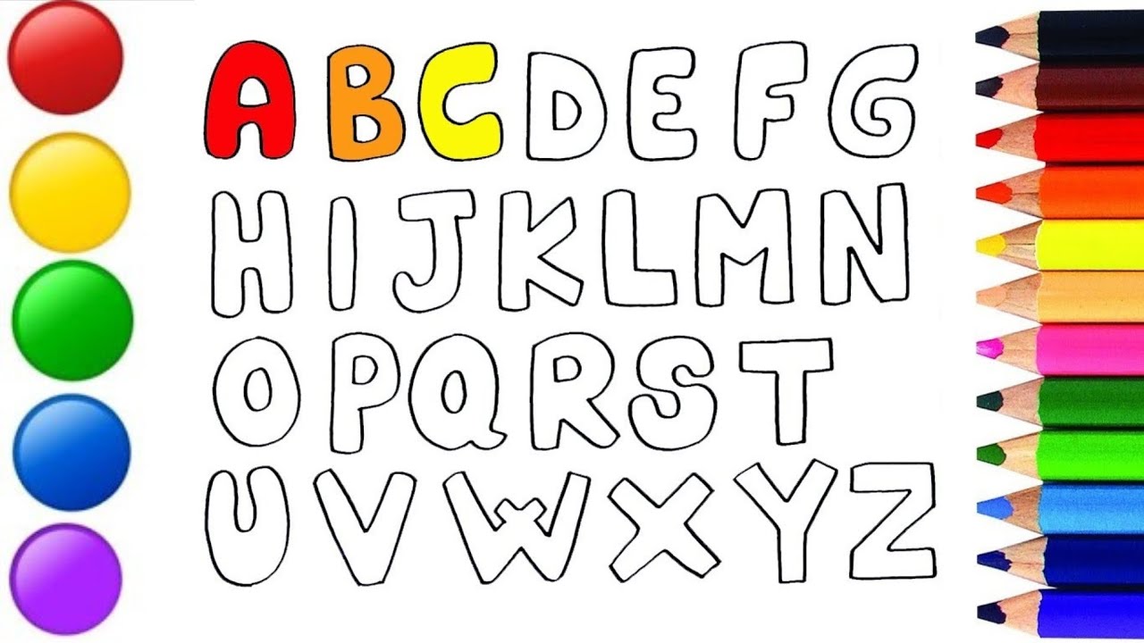Learn A to Z drawing and coloring for kids .alphabet song with A to Z ...
