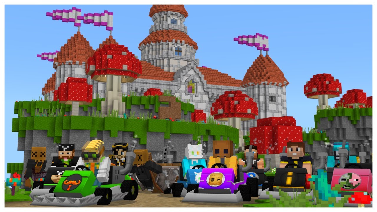 Mario Kart but in MINECRAFT! (with TerasHD, Mysticat, silentwisperer ...