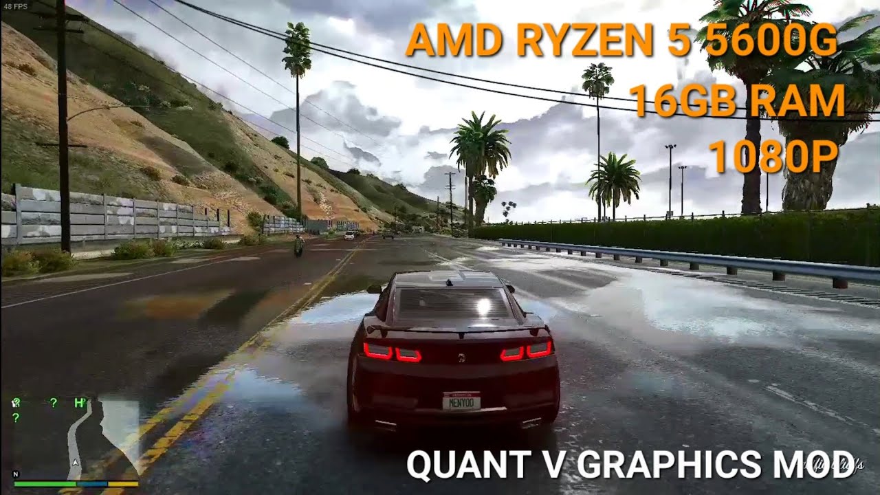 GTA5 WITH QUANT V GRAPHICS MOD ON AMD RYZEN 5 5600G || 1080P ...