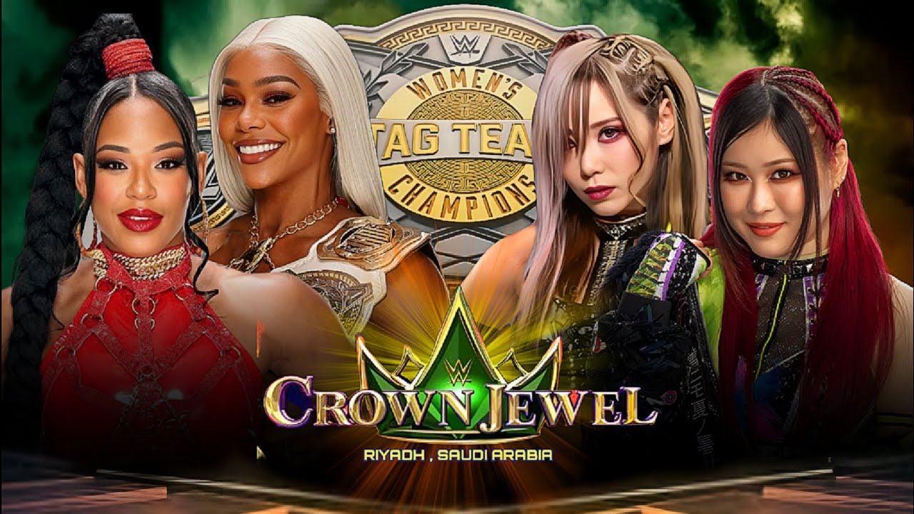 Bianca Belair & Jade Cargill vs Iyo Sky & Kairi Sane Full Match WWE Crown Jewel 2024 Highlights ...