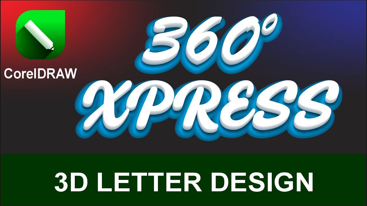 Coreldraw | 3D Letter Design | How to Make 3D Text in coreldraw हिन्दी ...