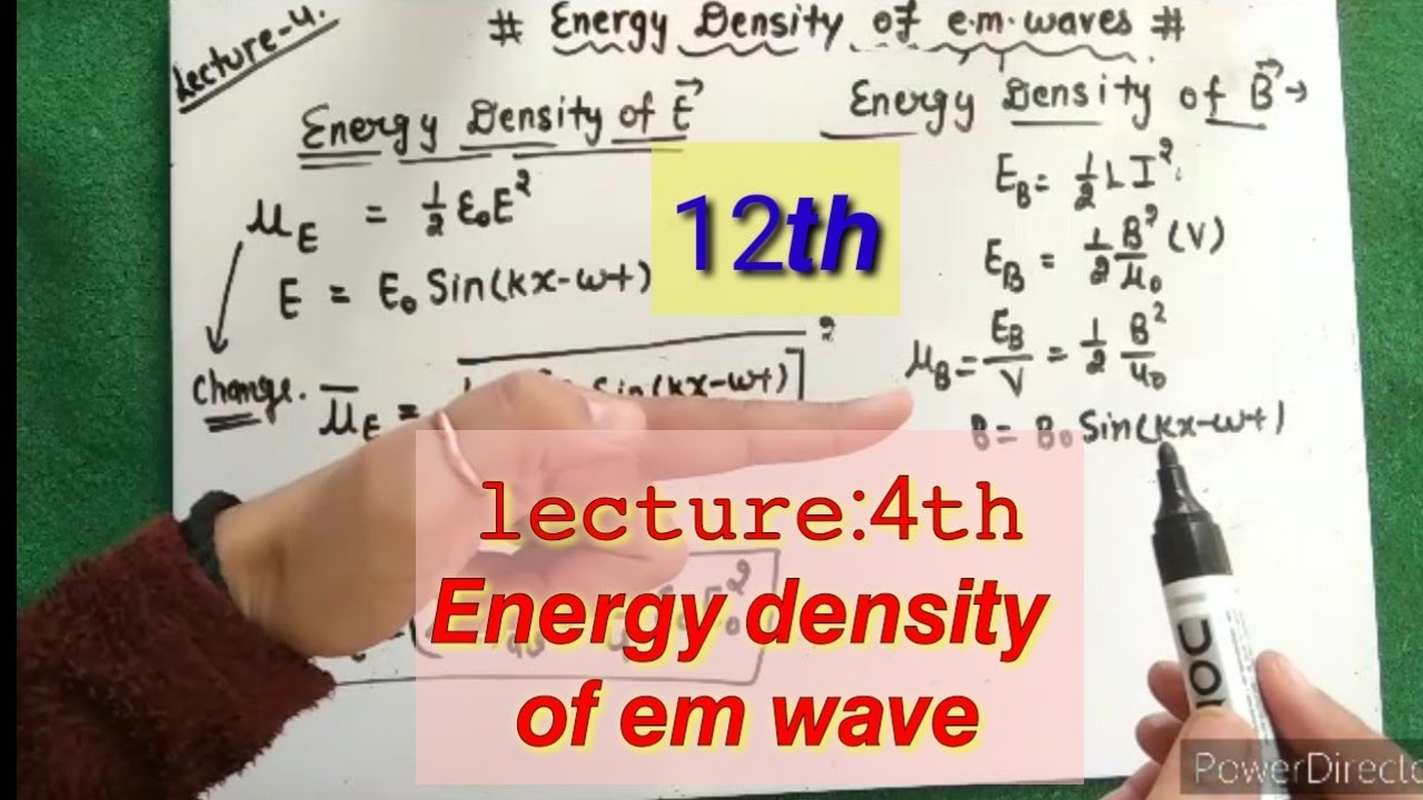 energy density of em wave;lecture:4th;class:12th;Preetu - YouTube