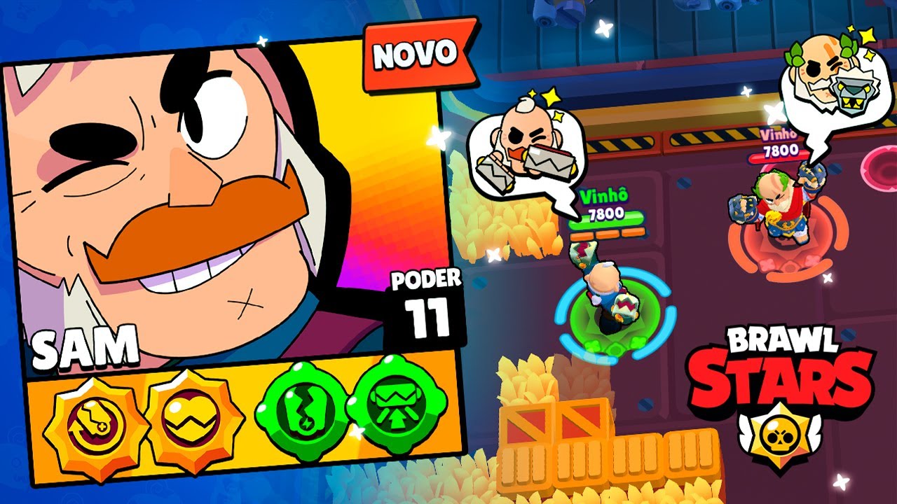 JOGUEI COM O NOVO BRAWLER "SAM" e ELE É SENSACIONAL! BRAWL STARS - YouTube