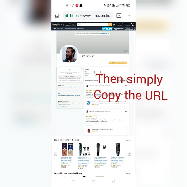 How to find/copy your profile link on Amazon - YouTube