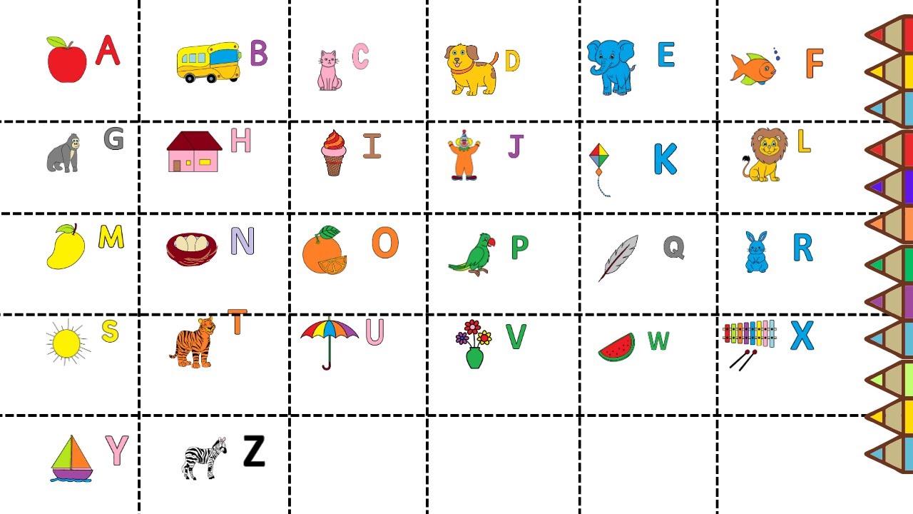 ABC ! Learn Letters & Words Coloring - YouTube