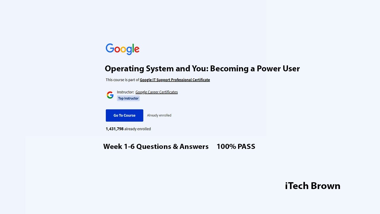 Operating System and You: Becoming a Power User by Google IT Support ...