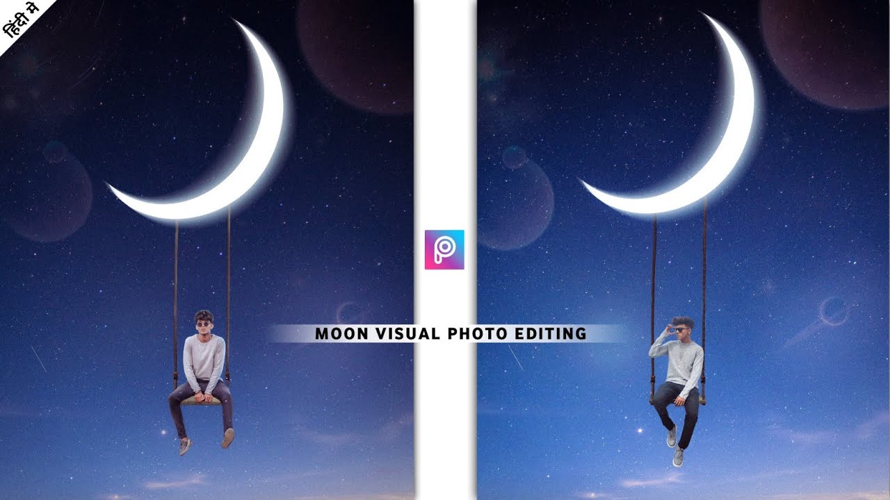 Picsart Moon Visual Photo Editing Tutorial || Moon Photo Editing ...