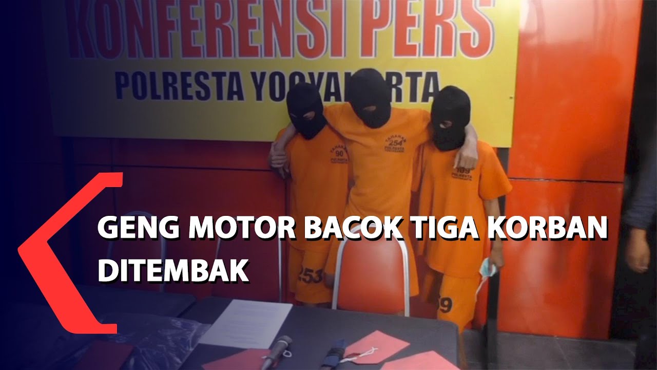 Geng Motor Bacok Tiga Korban Ditembak Aparat Polresta Yogyakarta - YouTube
