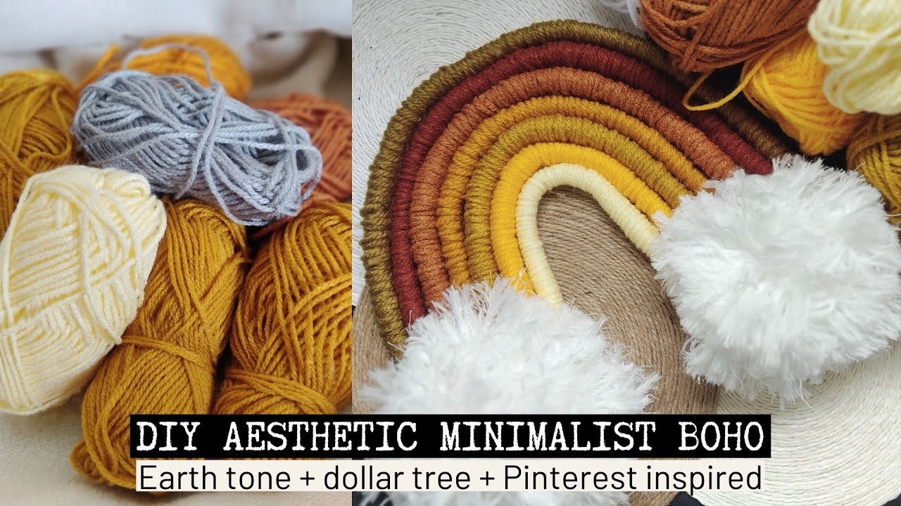 Easy DIY String AESTHETIC MINIMALIST BOHO Wall Hang | The Dollar Tree ...