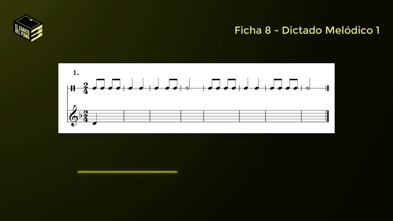 Dictado melódico con ritmo; Grados conjuntos - Re m - Ficha 8, dictado ...