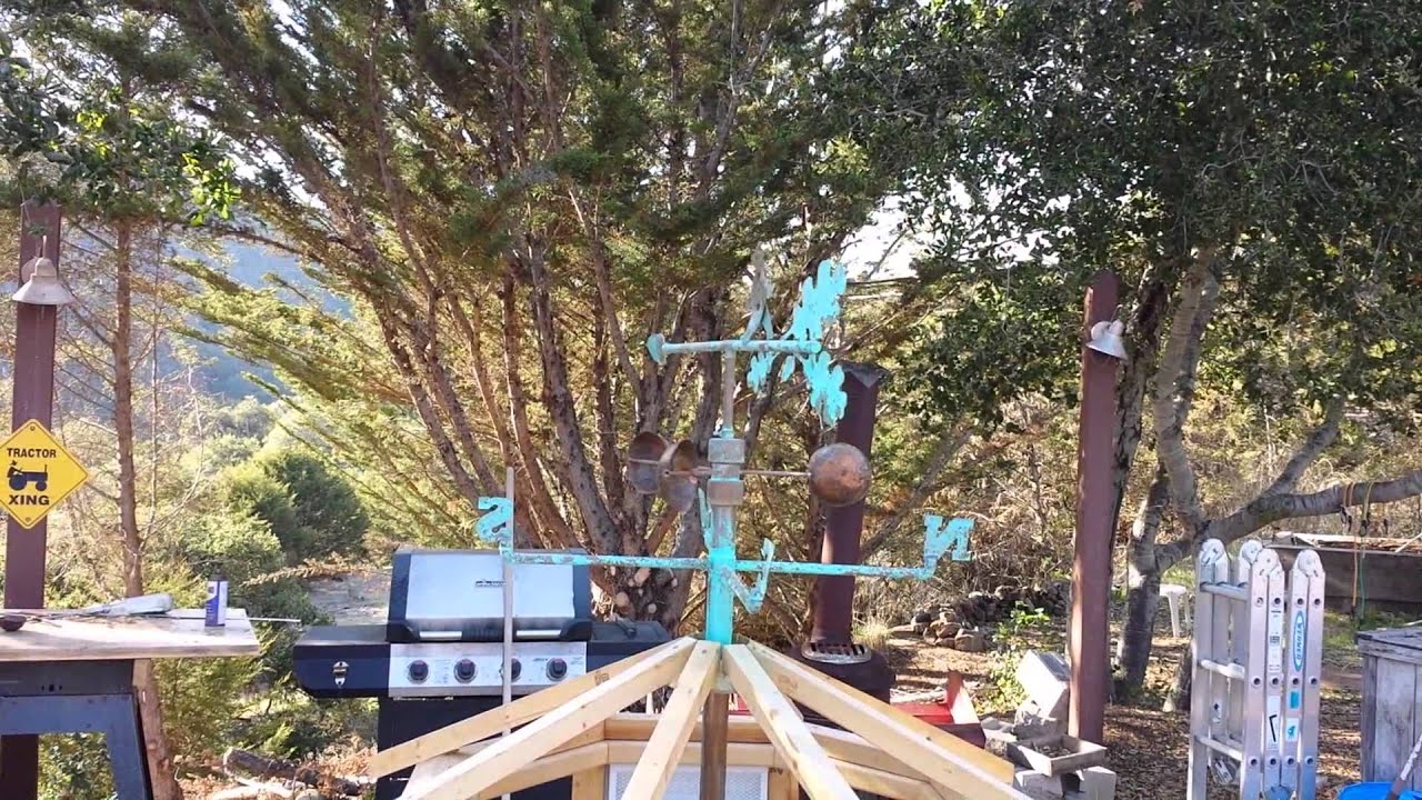 Completed Copper Weather Vane, with free-spinning Add-a-mometer - YouTube