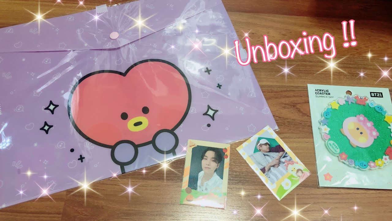 BT21 Unboxing | Coaster Shooky & Holder Tata 🍪💜 - YouTube