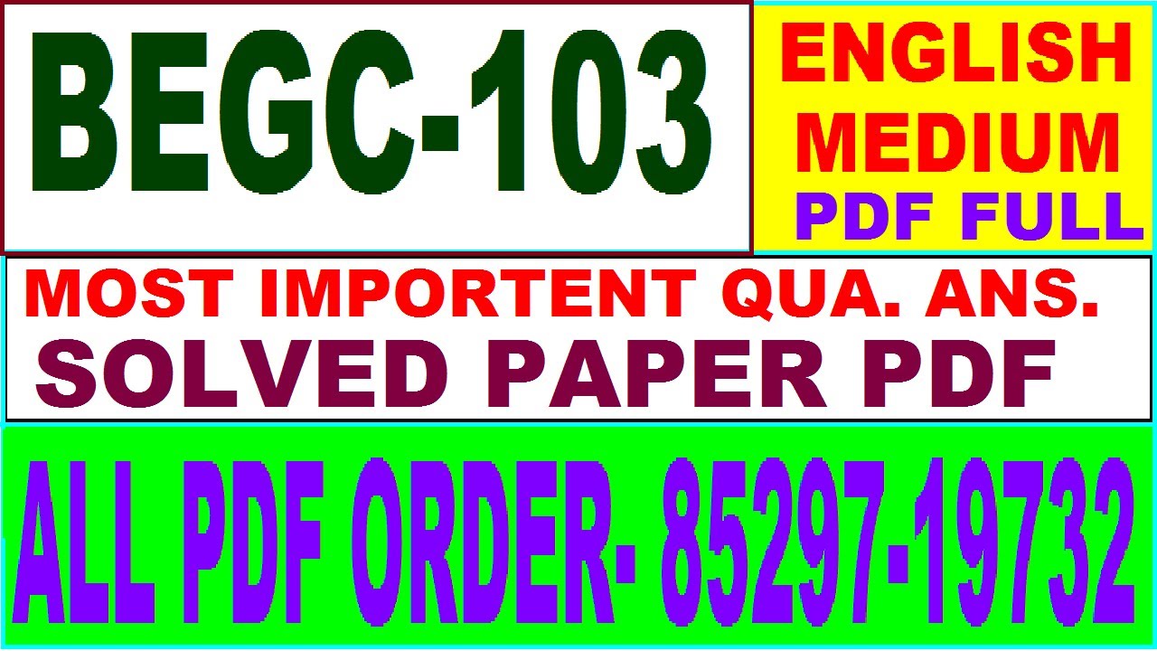 begc 103 important questions and answers / begc 103 previous year ...