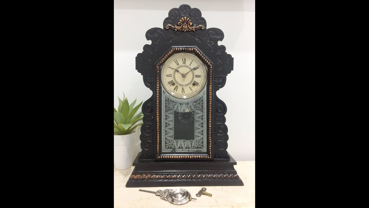 Antique ANSONIA New York Gingerbread Kitchen Mantel Chime Clock | Item ...