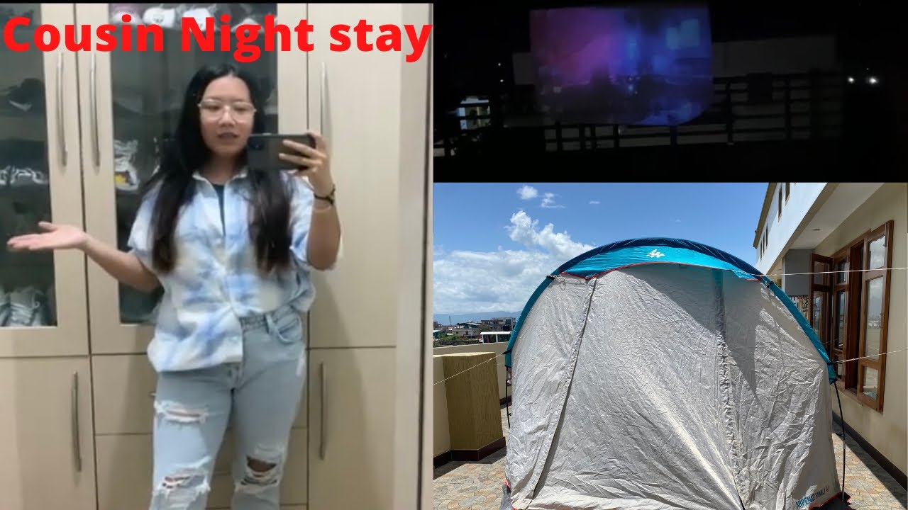 Cousin night stay || Stay at tent house ⛺️ || Night || Dinner || cousin ...