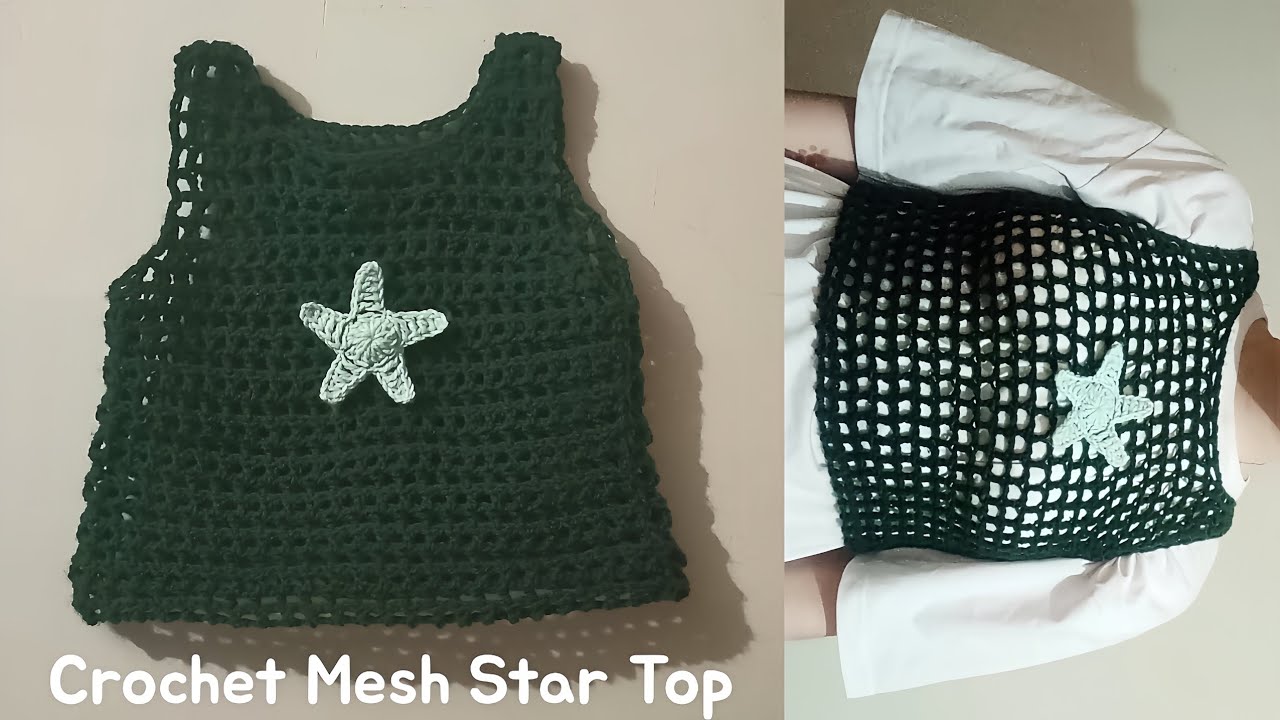 crochet mesh star top / easy tutorial / for beginners - YouTube