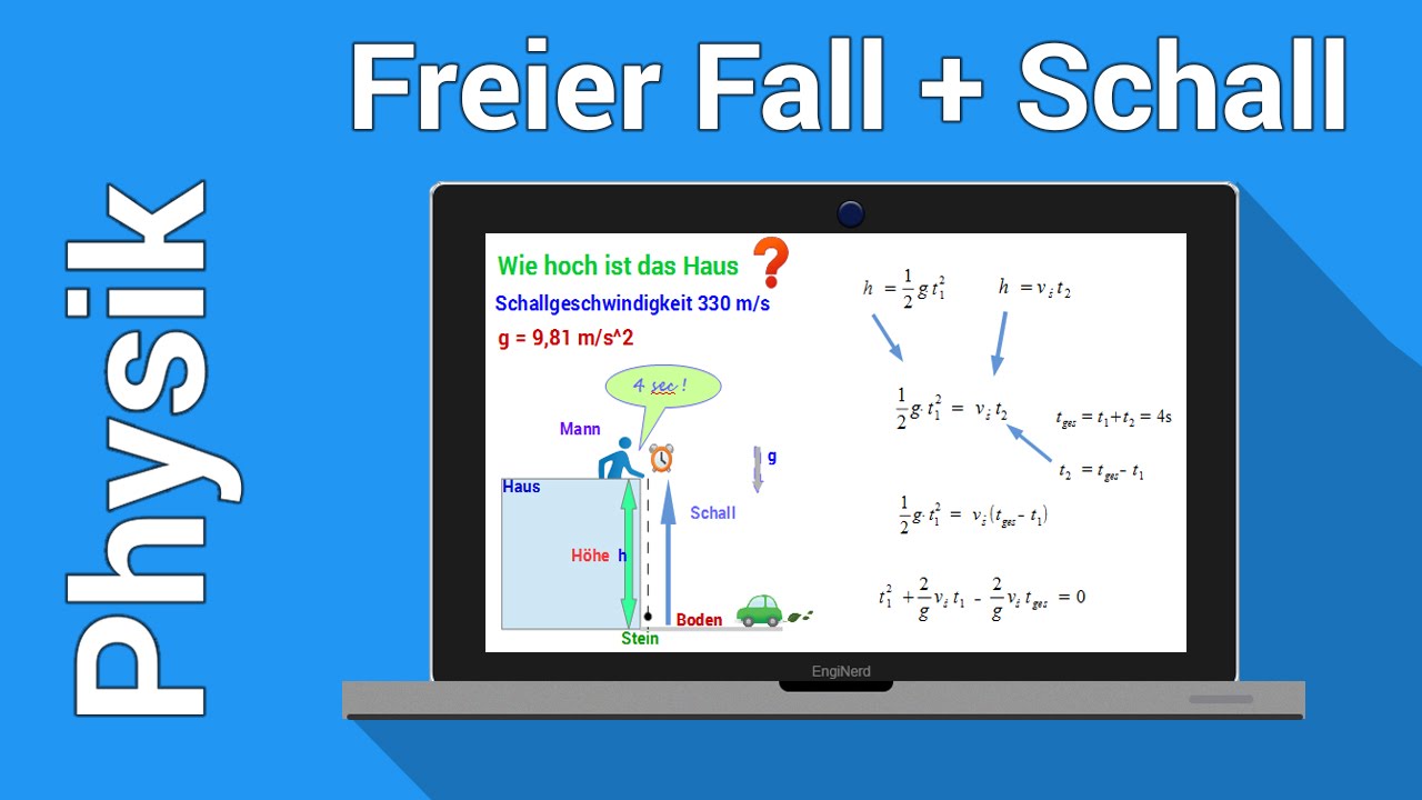 Der freie Fall | Physik Übung mit Schallgeschwindigkeit | Mechanik des ...