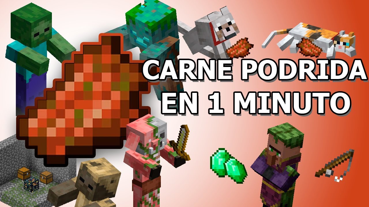 CARNE PODRIDA en 1 MINUTO #minecraft - YouTube