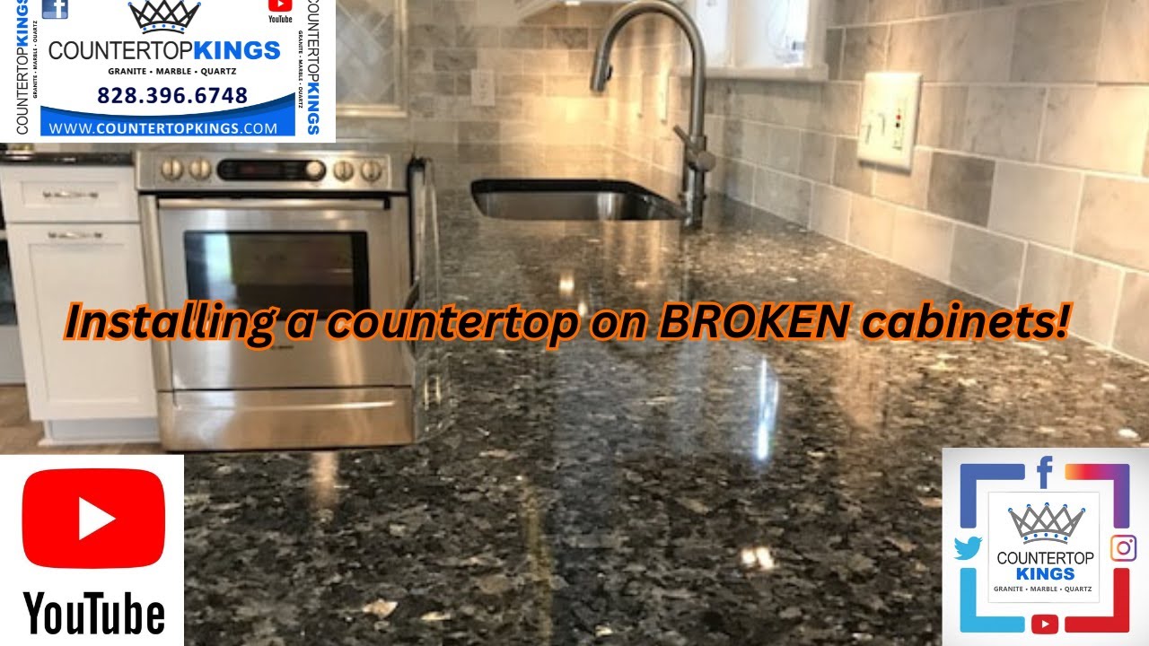 Installing Countertops on UNLEVEL Cabinets!!! - YouTube