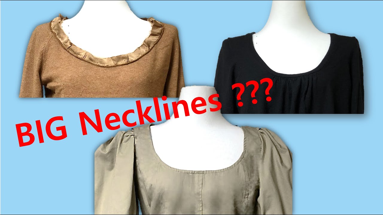 DIY 3 Ideas to Make necklines SMALLER | How to reduce wide collars ...