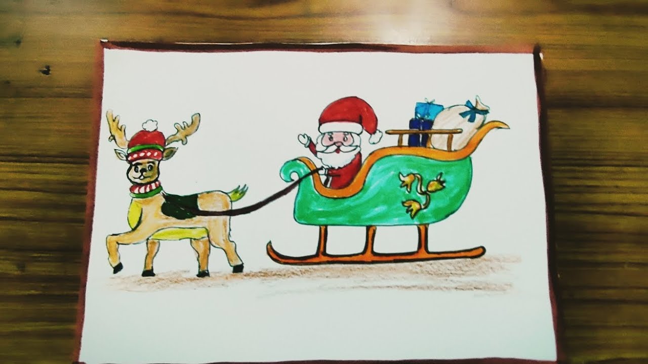 Christmas easy drawing /step by step Santa drawing #christmascard # ...