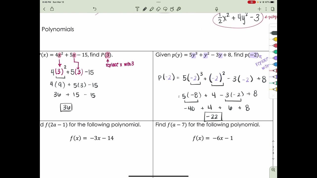 Chapter 12.4 - Evaluate Polynomials (Part 4) - YouTube