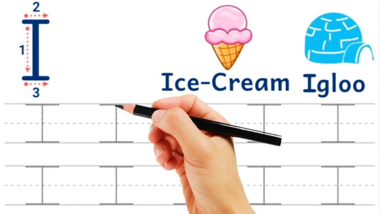 Write the letter I || Alphabet Writing lesson for children.. - YouTube