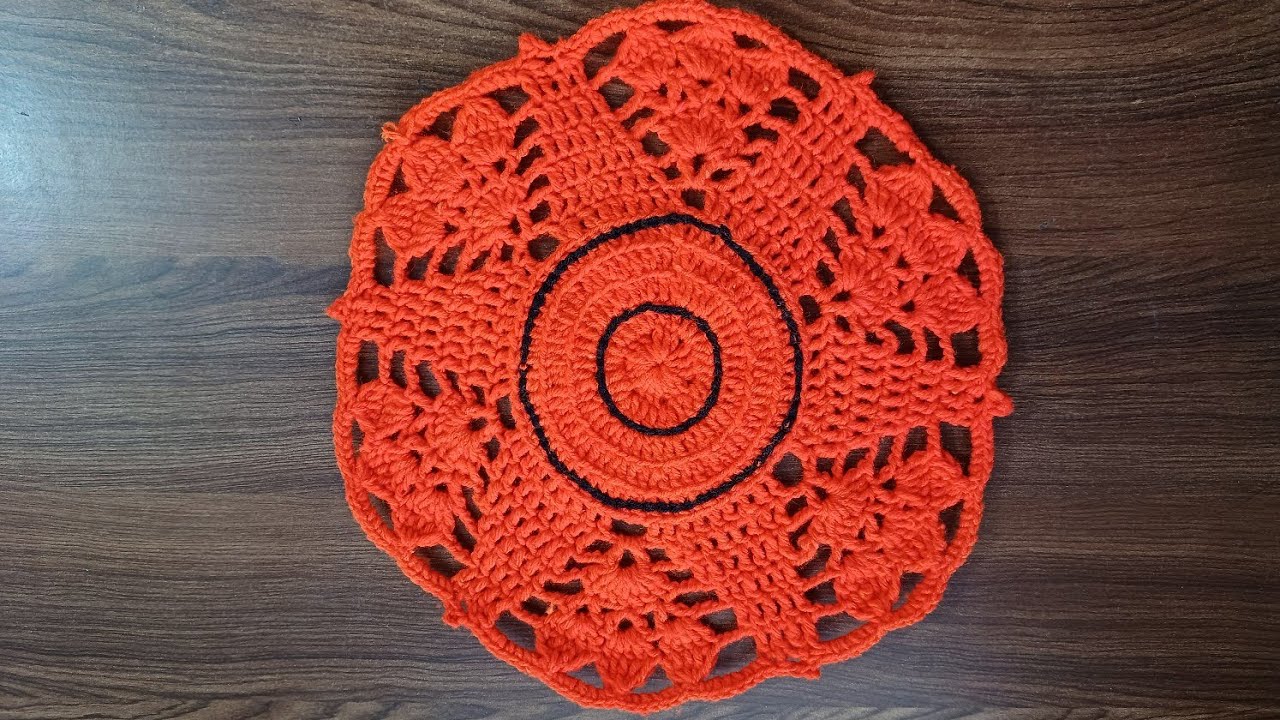 Talposh design /table cloth /crochet round design/handmade /woolen ...