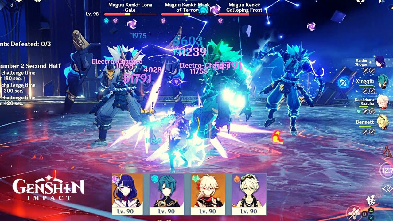 Destroying Triple Maguu Kenki | Raiden Shogun Kazuha Xingqiu Bennett ...