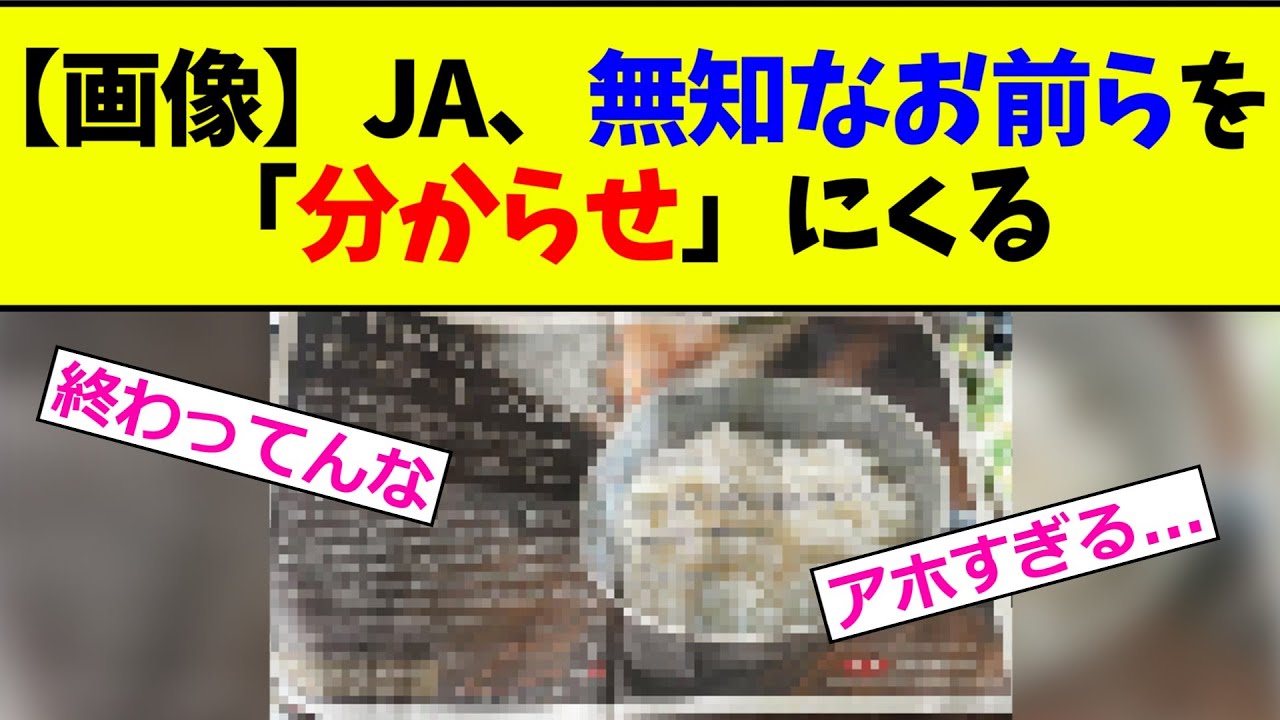 【画像】JA、無知なおまえらを「分からせ」にくる【2chまとめ】【2chスレ】【5chスレ】 - YouTube