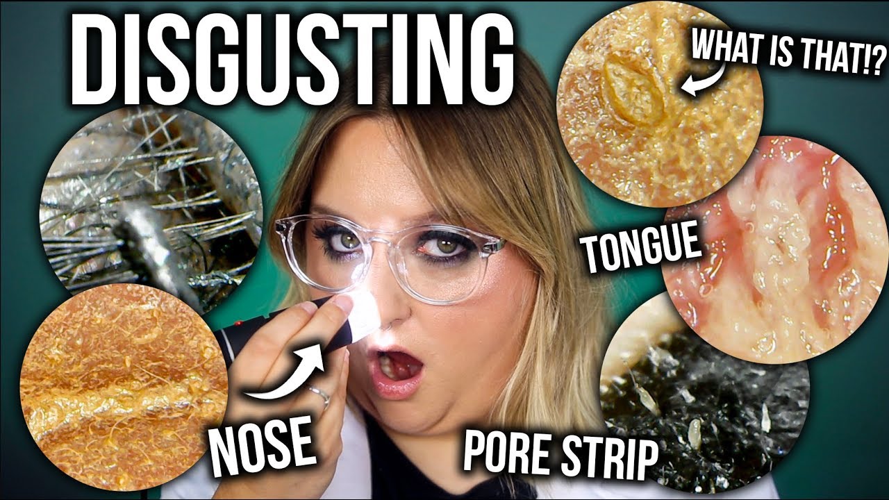 LOOKING AT MY FACE UNDER THE MICROSCOPE... BEFORE & AFTER WASHING IT ...