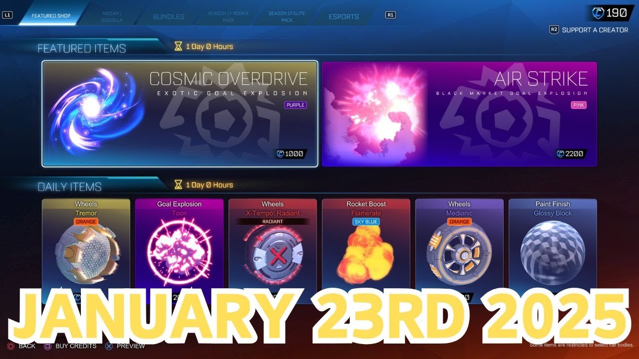 Rocket League ITEM SHOP Daily #114 (23rd January 2025) - YouTube