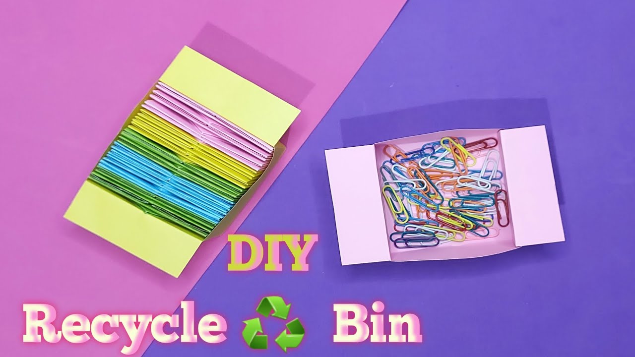 Origami RECYCLE Bin Tutorial DIY \ Paper Trash Bin | Origami Trash Bin ...