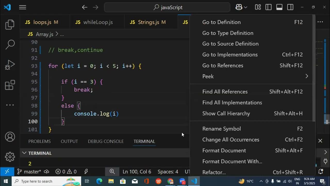 🚀 Nested For Loops Explained | Break & Continue in JavaScript - YouTube