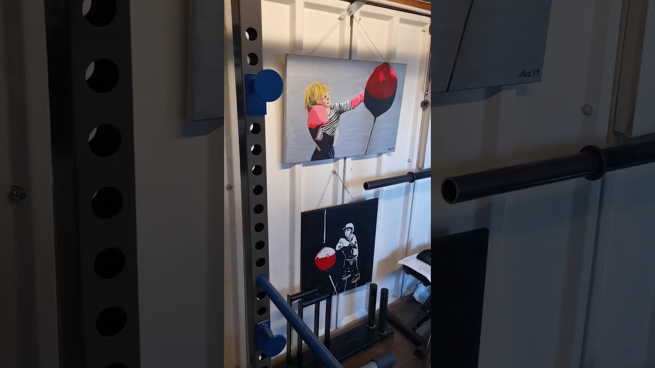 Garage Strongman Home Gym Tour Part 1. Weights. Weightlifting. - YouTube