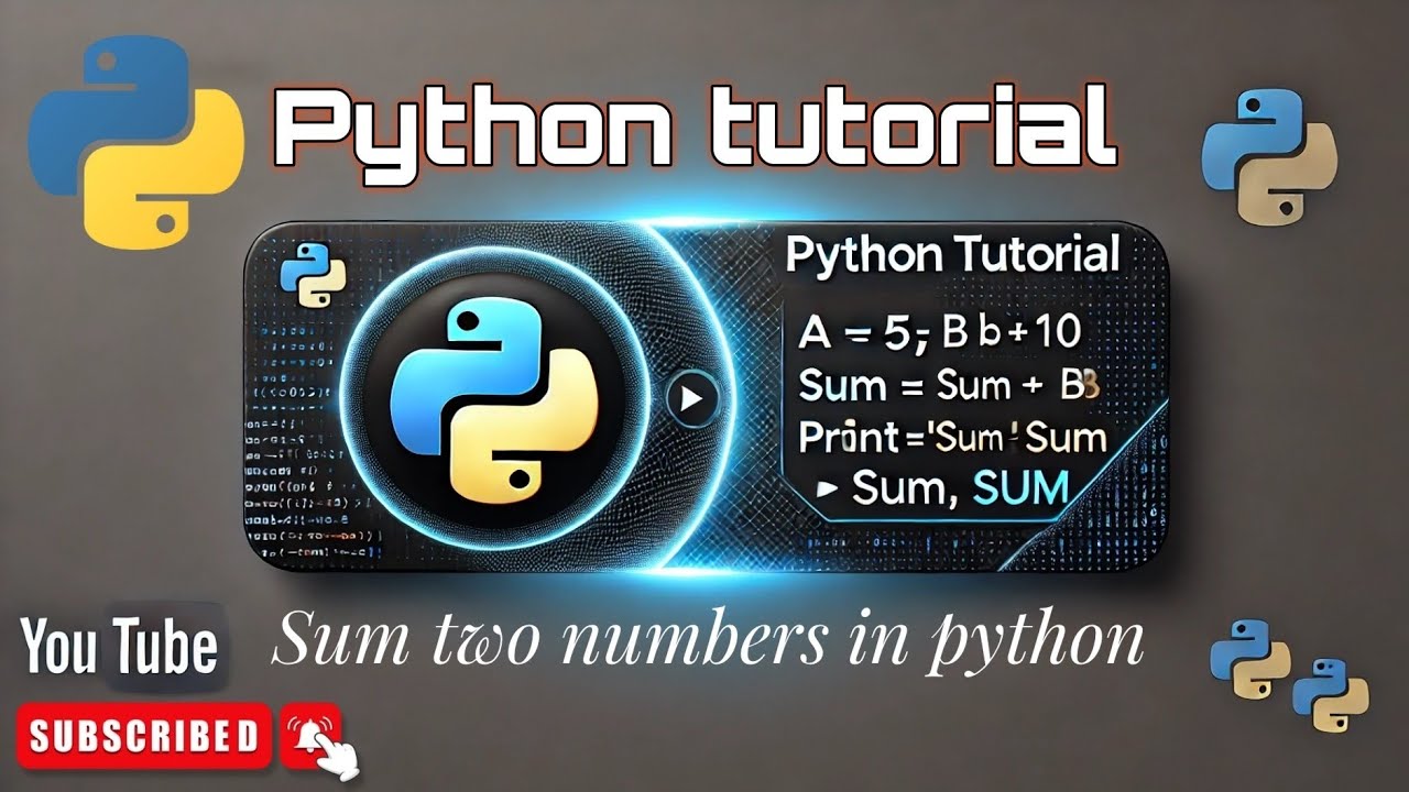 Add Two Numbers In Python Sum Two Numbers In Python Python Tutorial