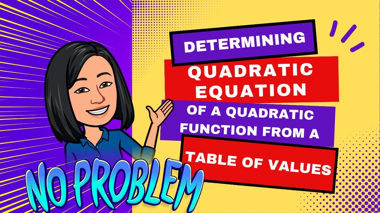 Determining Quadratic Equation From Table Of Values YouTube determining-quadratic-equation-from-table-of-values-youtube