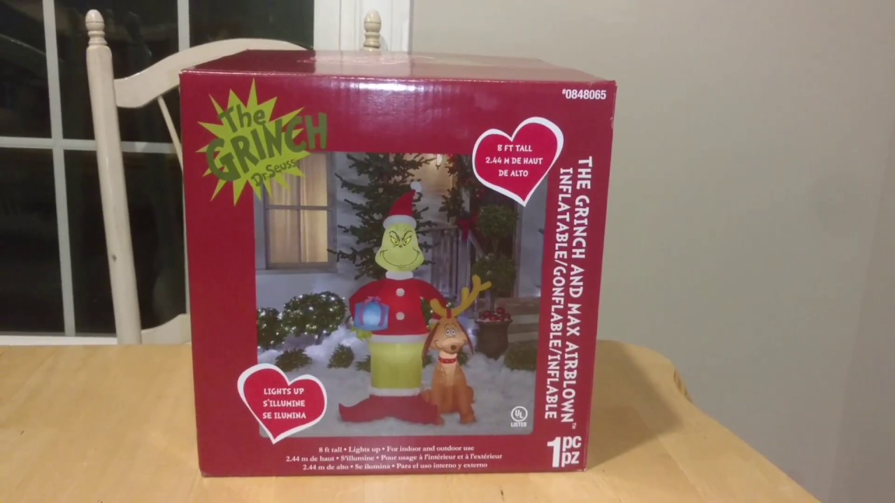 Gemmy 2017 8ft Grinch With Max Inflatable Review - YouTube