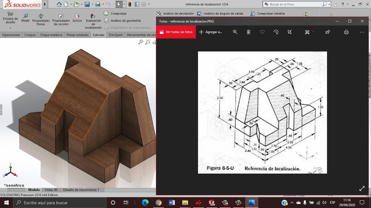 Aprendiendo a utilizar SolidWorks ejemplo#22 Referencia de localizacion ...