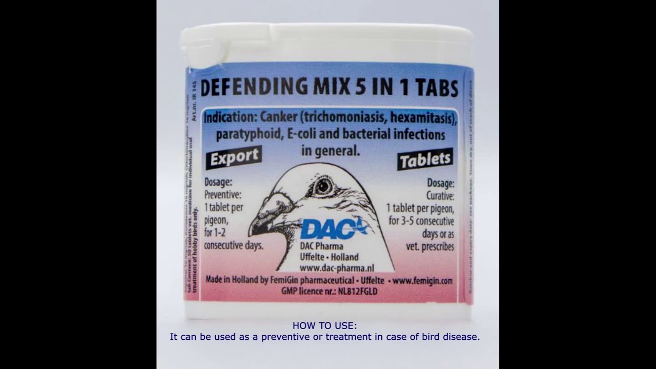 Dac Defencing Mix 5 in 1 100 Tabs Extra strong Pigeons Bird Poultry ...