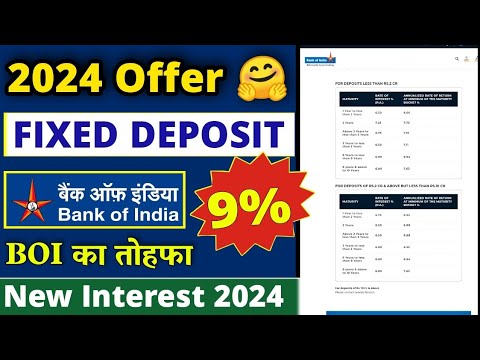 2024 Offer | Bank of india fd new interest rates | Boi fd plan 2024 ...