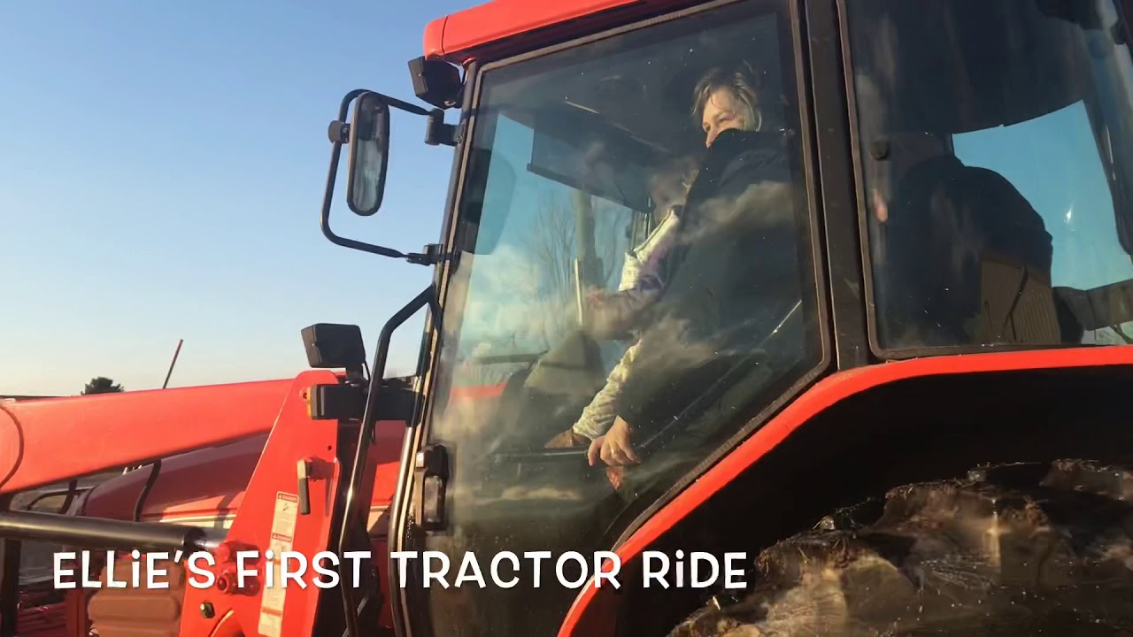 Baby’s first tractor ride - YouTube