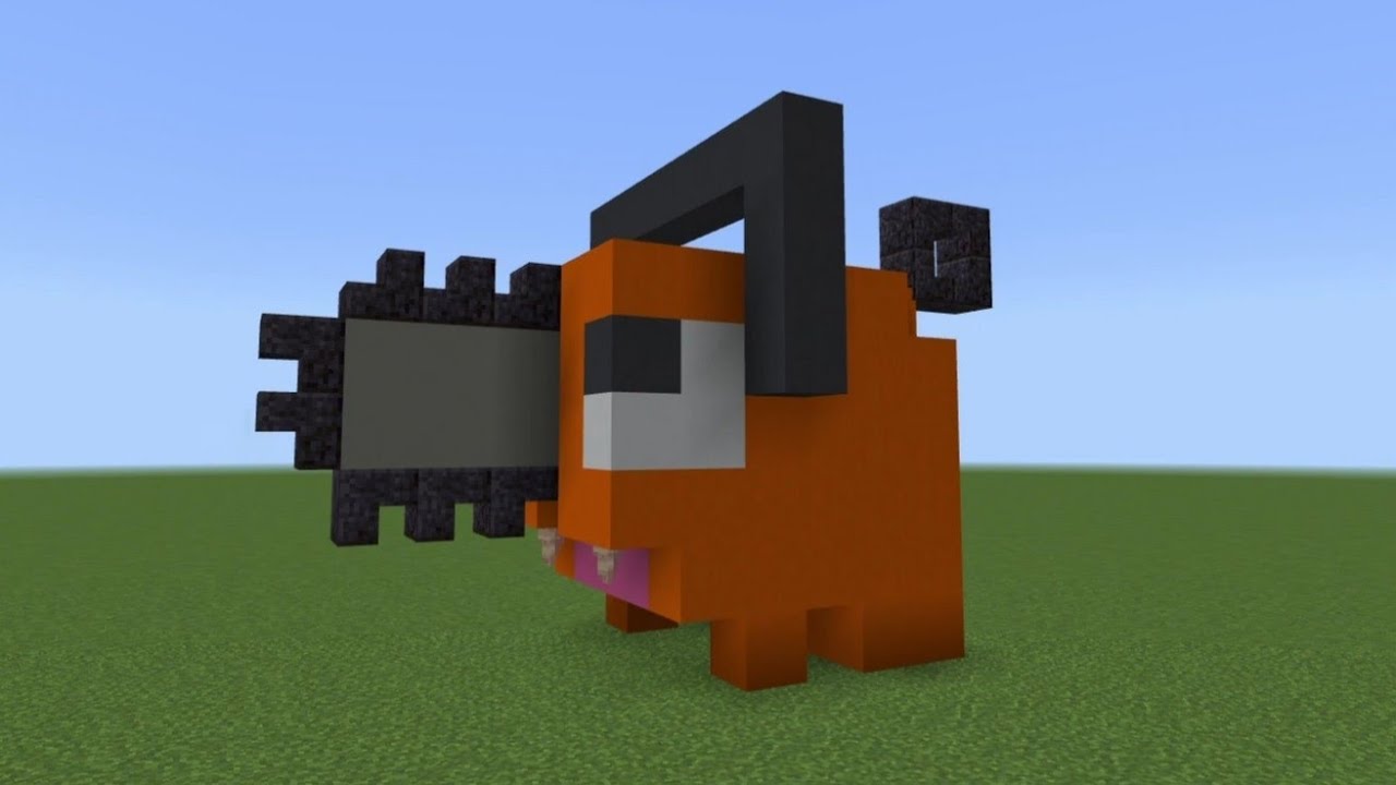 How to build Pochita in Minecraft (simple 5 minits build) - YouTube