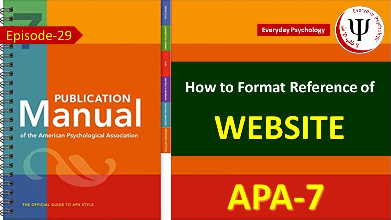How to format Reference of Website in APA 7? - YouTube